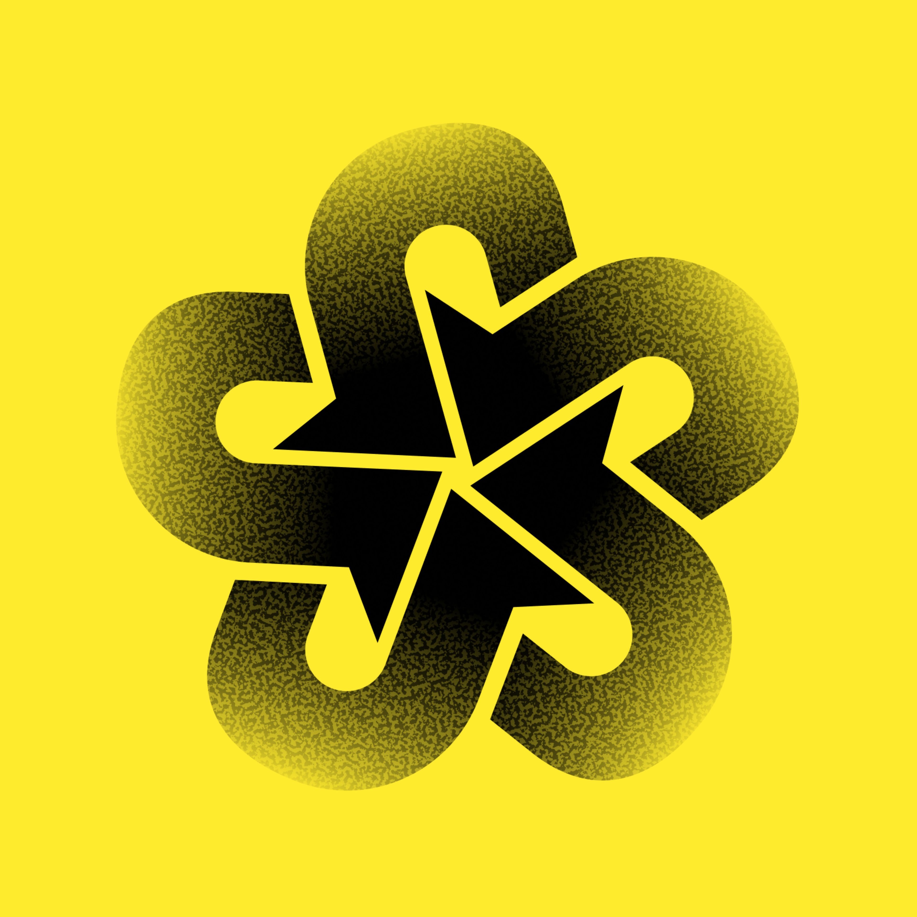 Five black arrows with rounded ends form a circular, rotating pattern ...