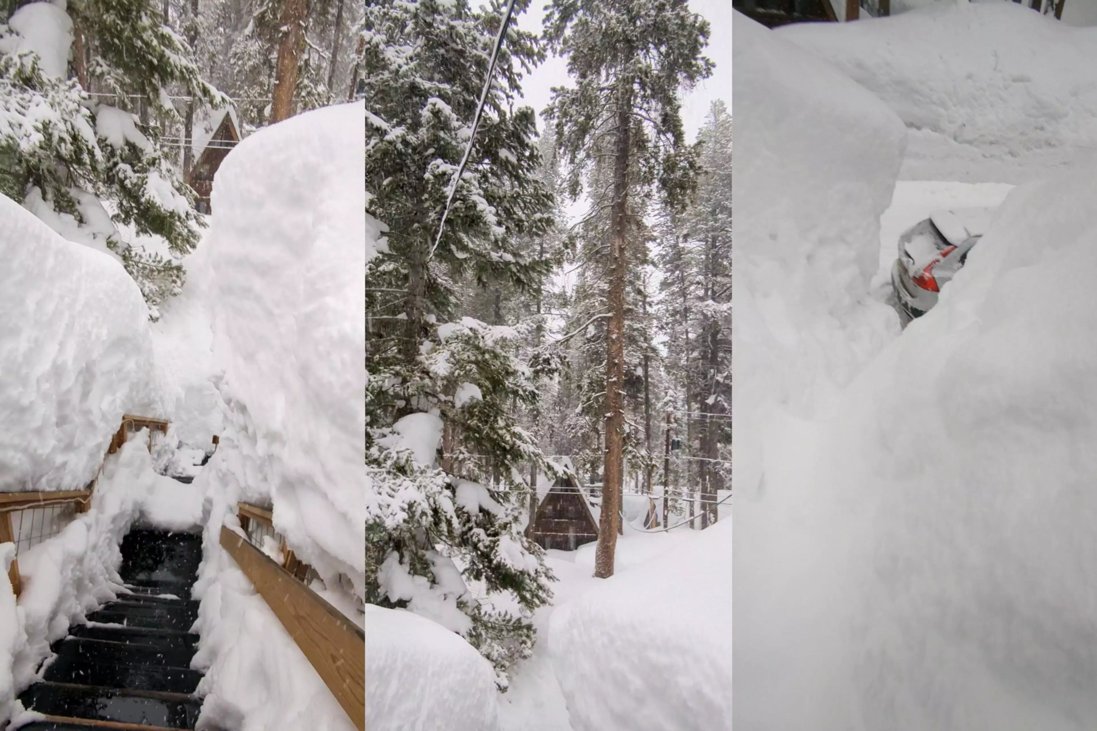 Stunning video of snowy path from man’s Tahoe door to driveway