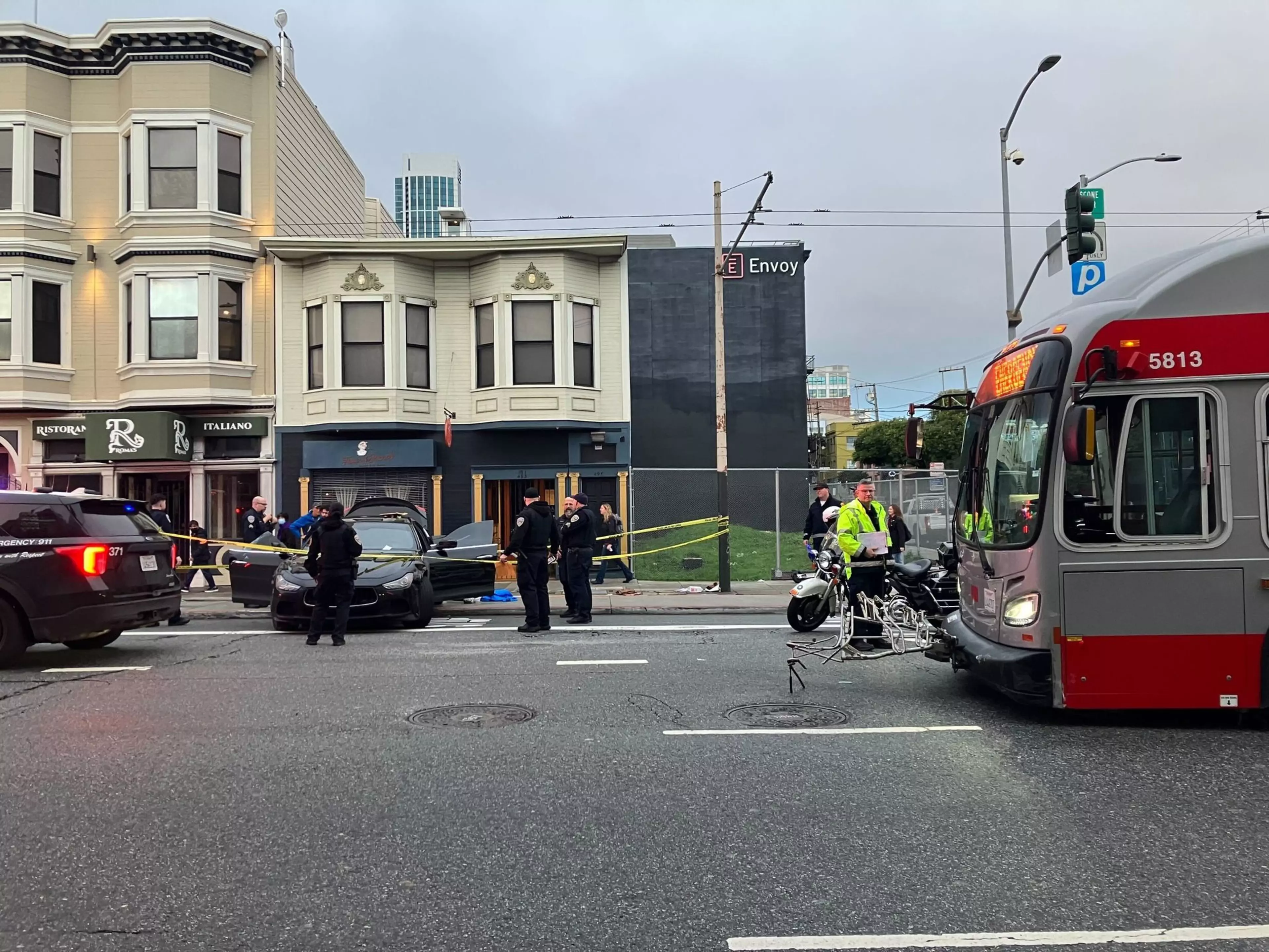 Speeding Maserati crashes into San Francisco Muni bus during police chase