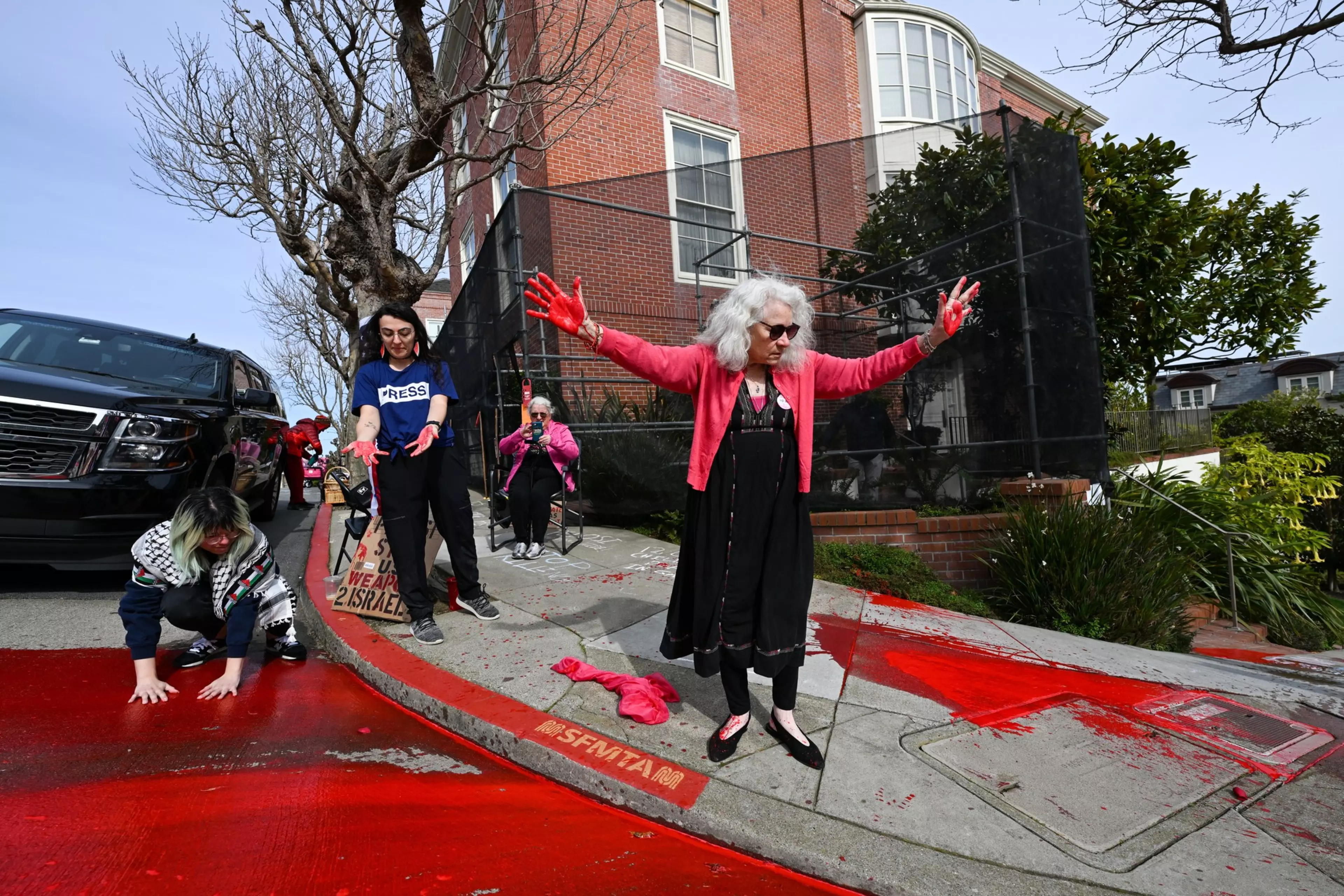 Code Pink activist arrested over ‘bloody handprints’ protest at Nancy ...